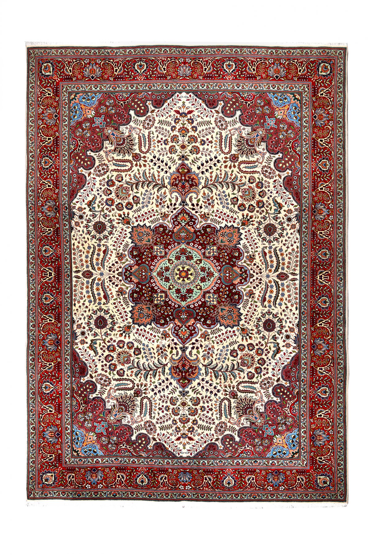 Persian Tabriz Rug ~1978, Geometric Design | CarpetShip