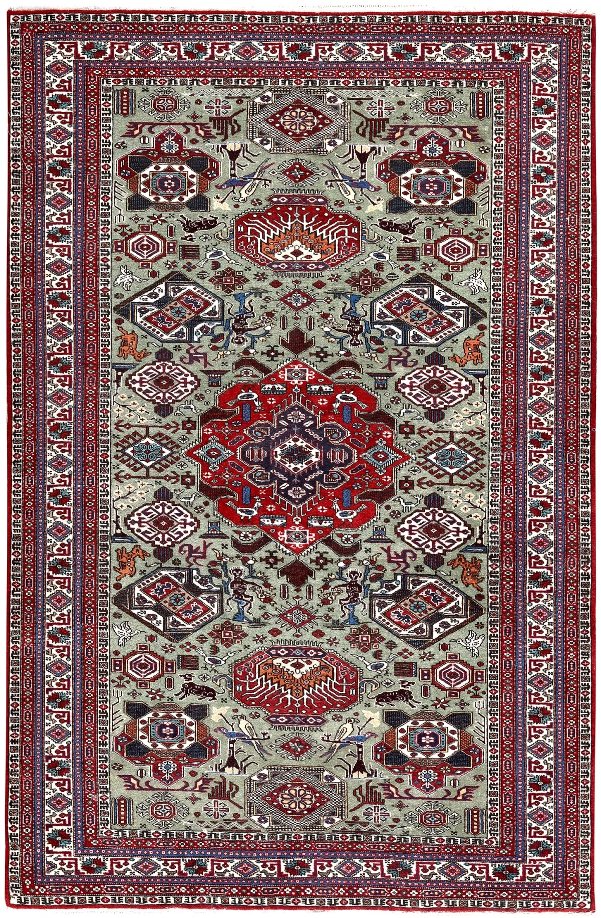 Persian Ardabil Rug ~1966, Geometric Motifs Design | CarpetShip