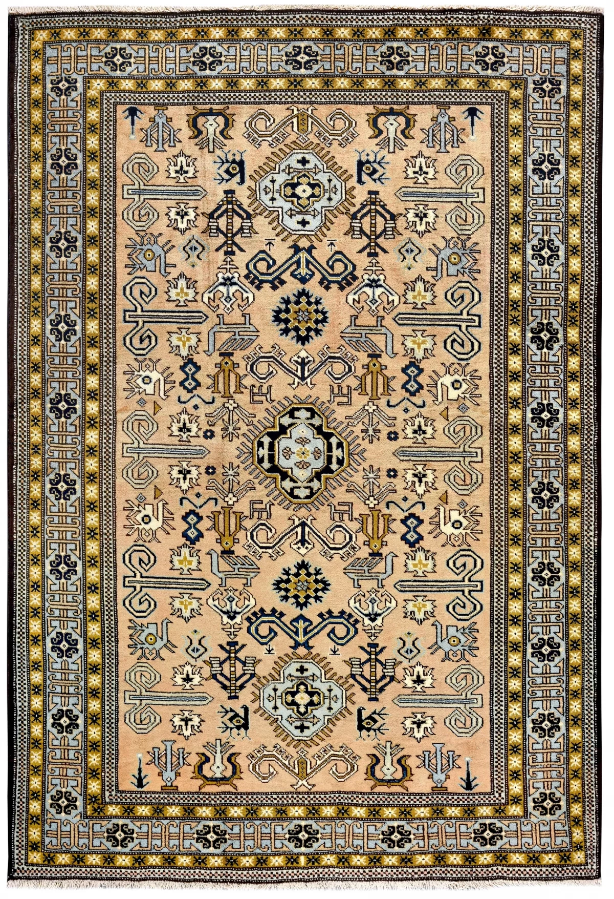 Persian Ardabil Rug ~1975, Geometric Design | CarpetShip