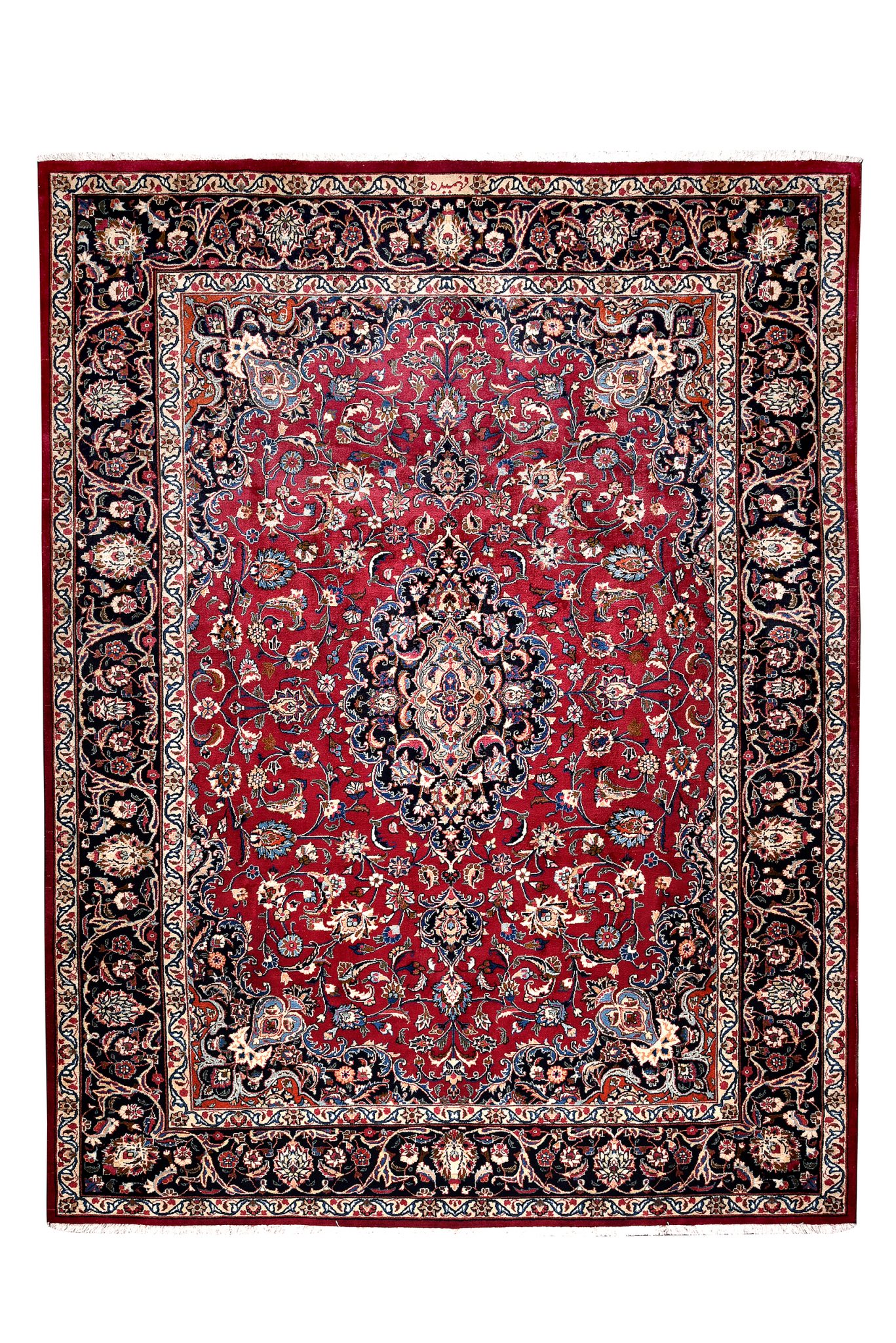 Persian Mashad Rug ~1991, Floral Design | CarpetShip