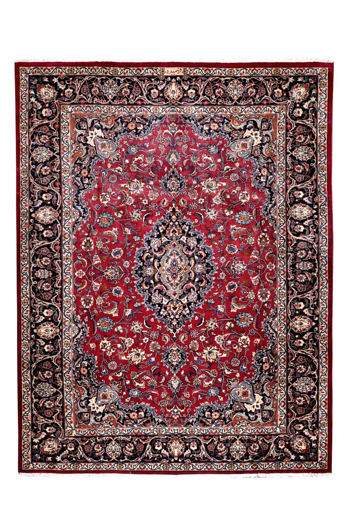 Persian Mashad Rug ~1991, Floral Design | CarpetShip
