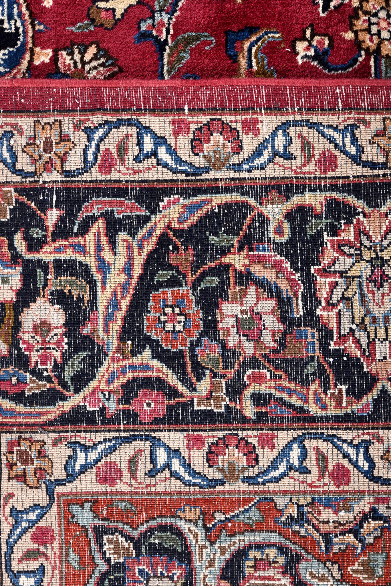 Persian Mashad Rug ~1991, Floral Design | CarpetShip