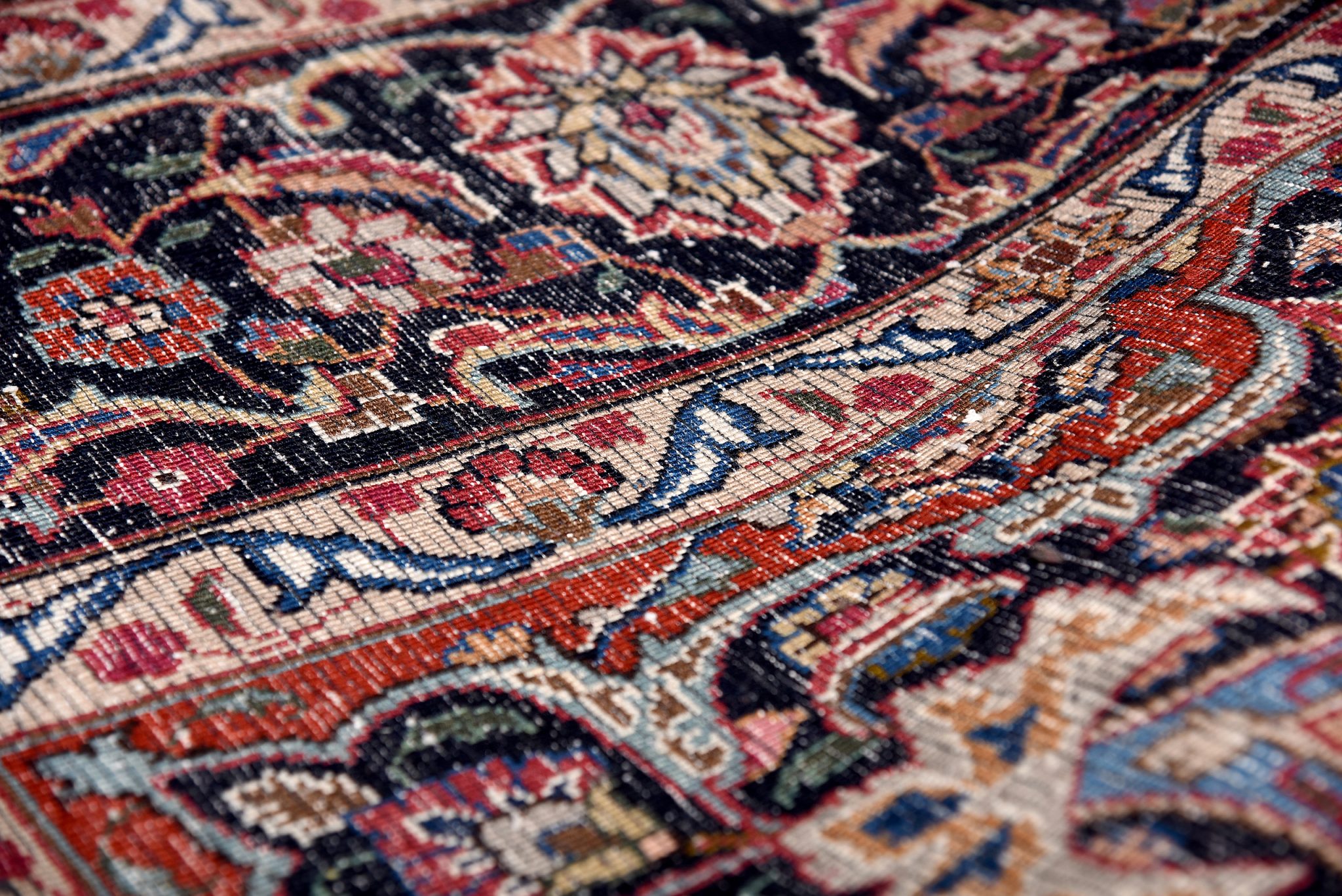 Persian Mashad Rug ~1991, Floral Design | CarpetShip