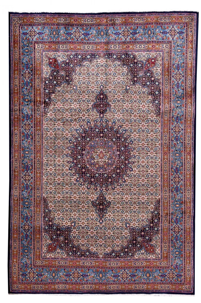 Persian Moud Rug ~1990, Geometric Design | CarpetShip