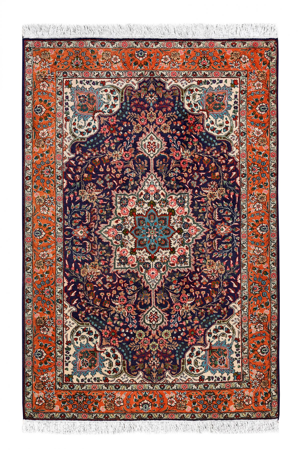 Twin Persian Tabriz Rugs ~1979, Floral Design | CarpetShip