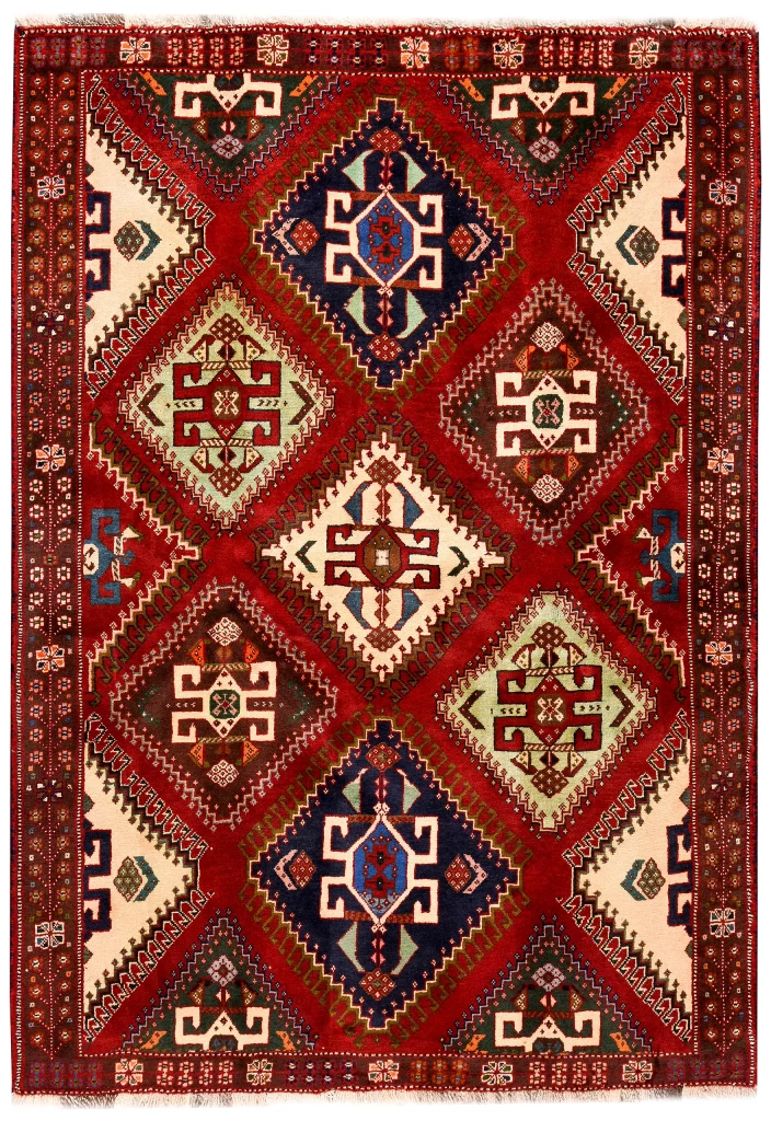 Persian Qashqai Rug ~1985, Geometric Design | CarpetShip